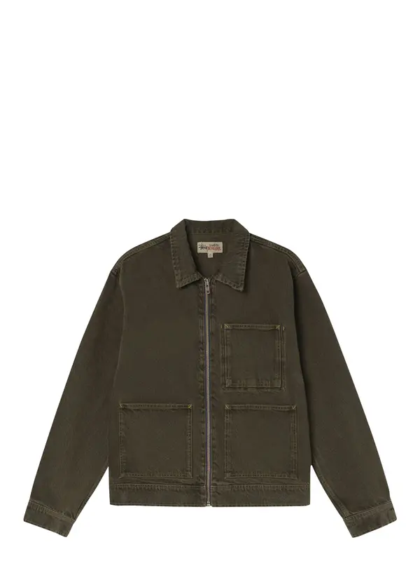 StÜssy Denim Zip Work Jacket - Green