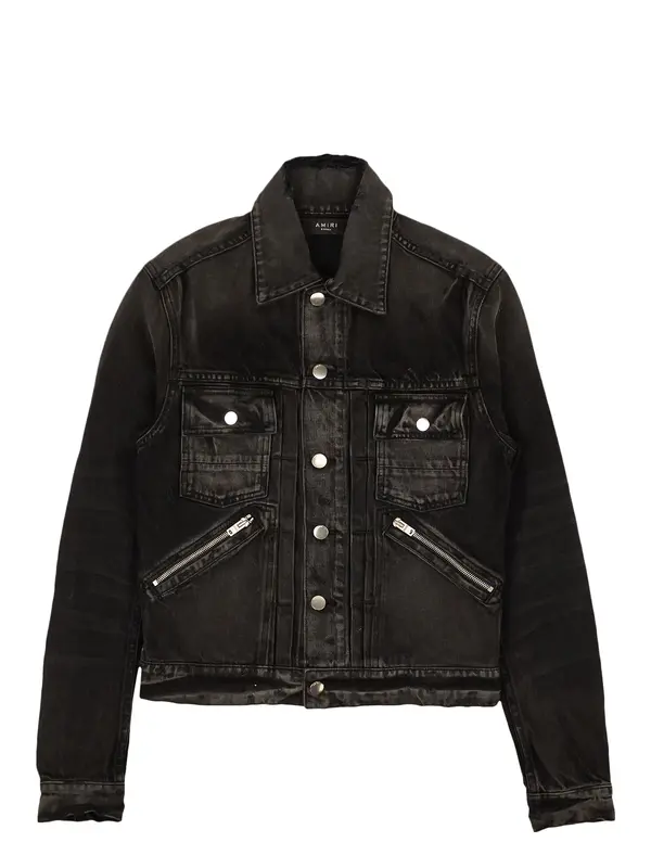 Amiri Core Double Slanted Trucker Jacket - Black