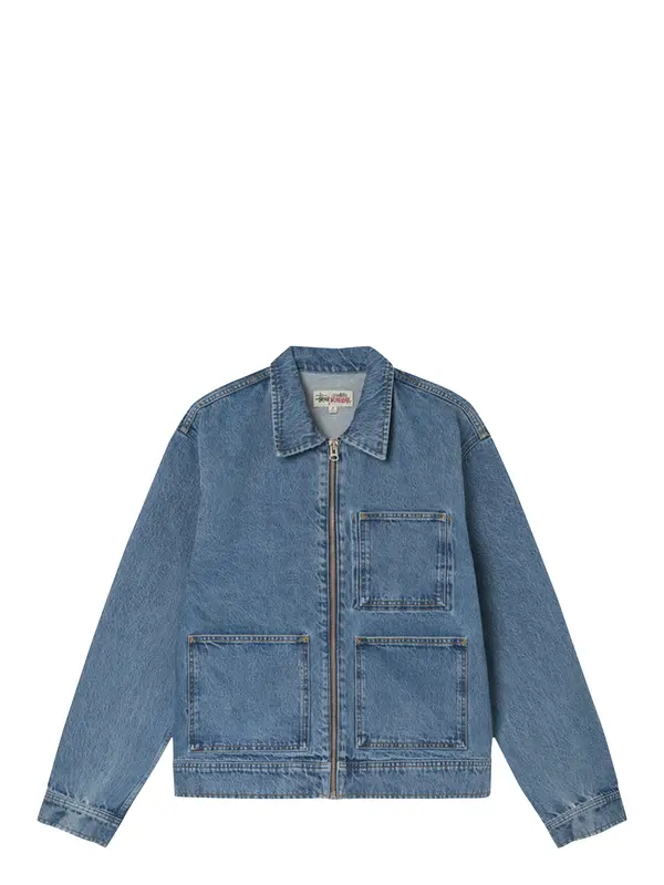 StÜssy Denim Zip Work Jacket - Blue