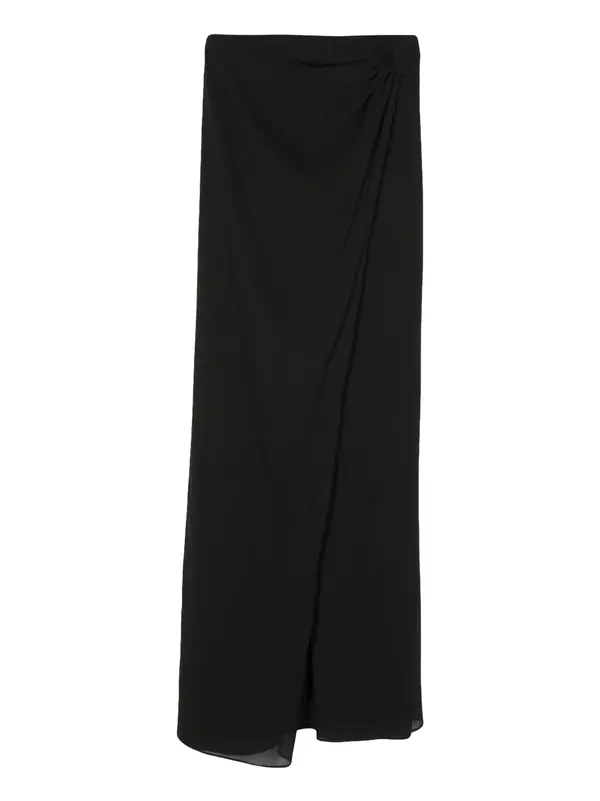 Andamane Draped High-waisted Skirt - Black