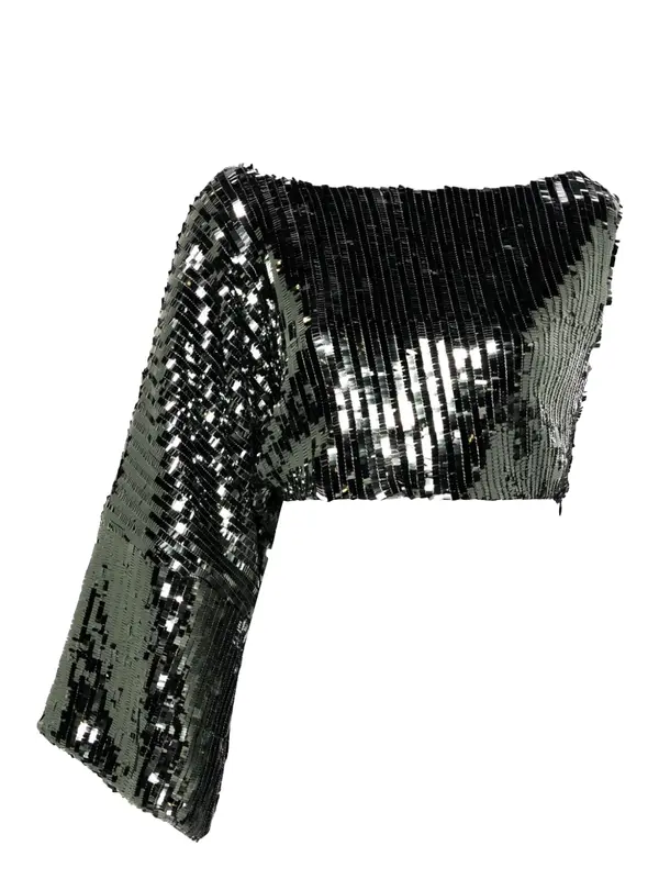 TALLER MARMO Sequinned Asymmetric Top - Silver