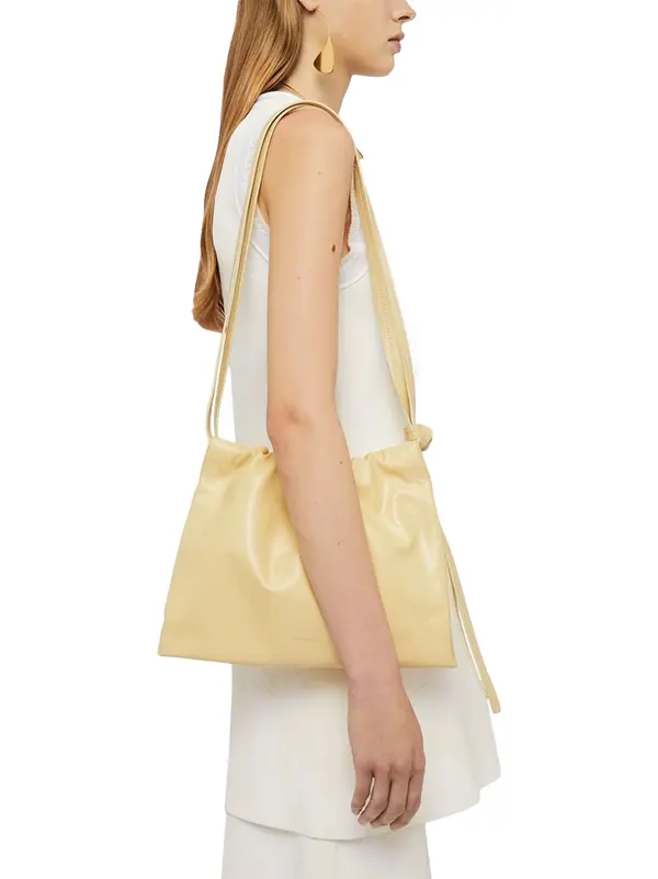 JIL SANDER Small Leather Shoulder Bag - Yellow