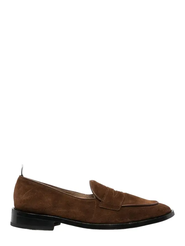 Thom Browne Varsity Suede Penny Loafers - Brown