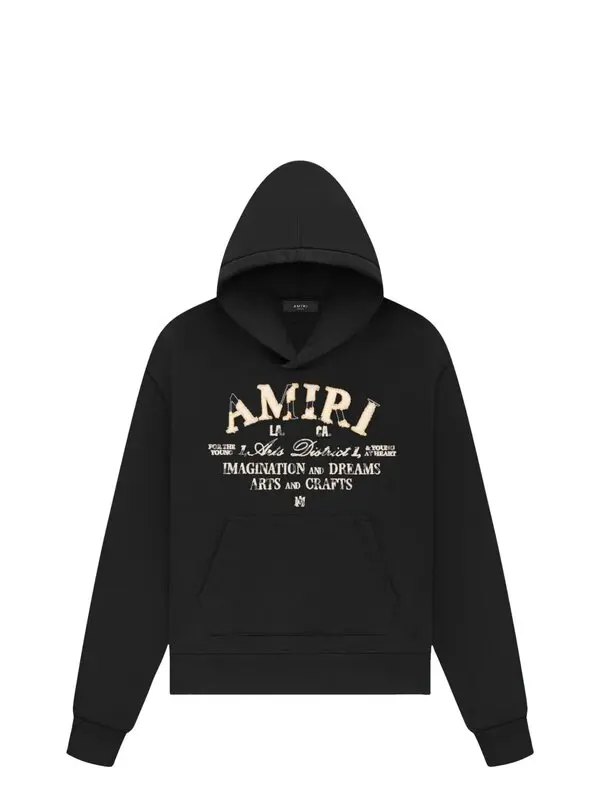 Amiri Logo-print Cotton Hoodie - Black