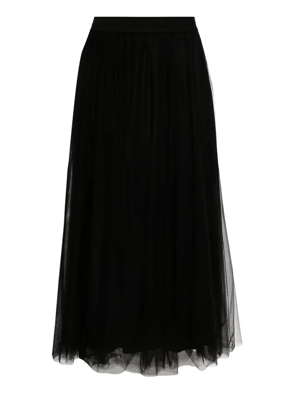 Fabiana Filippi Tulle Midi Skirt - Black
