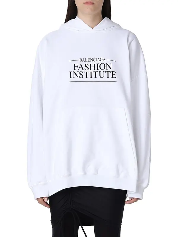 Balenciaga Fashion Institute Cotton Jersey Sweatshirt - White