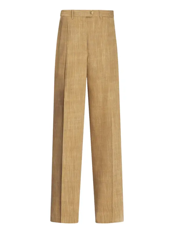 Etro Slub-effect Tailored Trousers - Neutrals