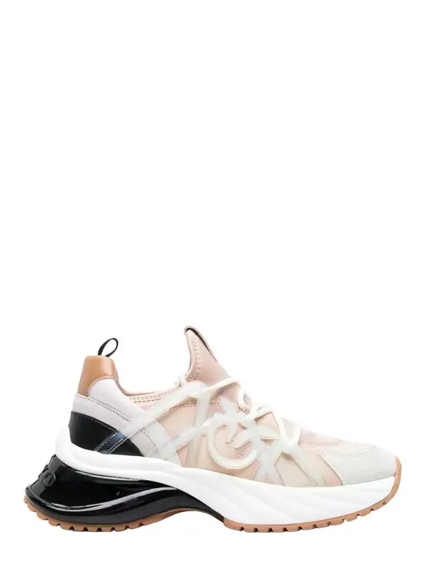 Pinko Love Birds-embellished Sneakers - Neutrals