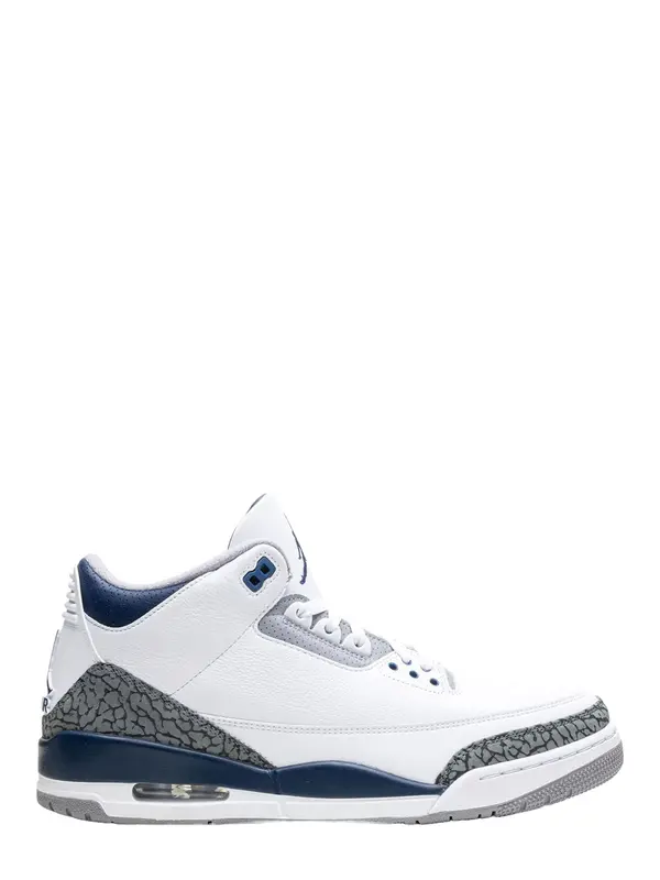JORDAN Air 3 Midnight Navy Sneakers - White