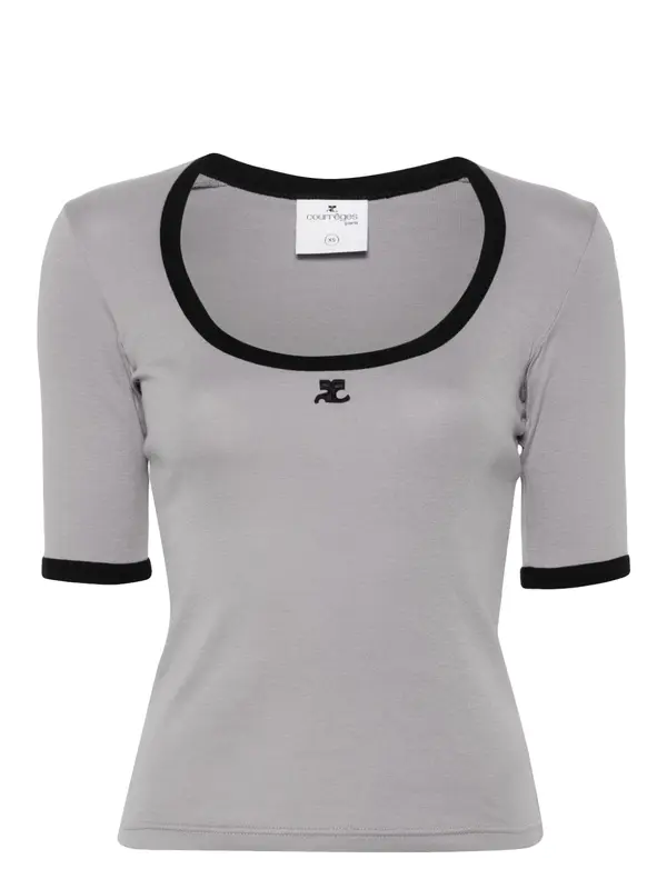 COURREGES Holistic Contrast T-shirt - Grey