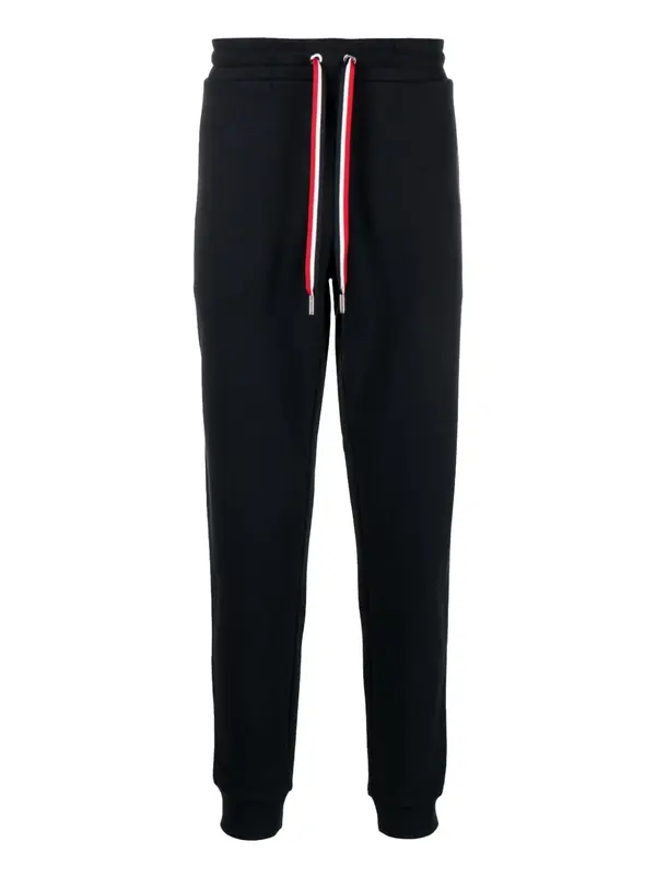 Moncler Tricolour Accent Cotton Track Pants - Blue