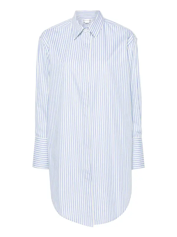 Victoria Beckham Striped Organic Cotton Shirt - Blue