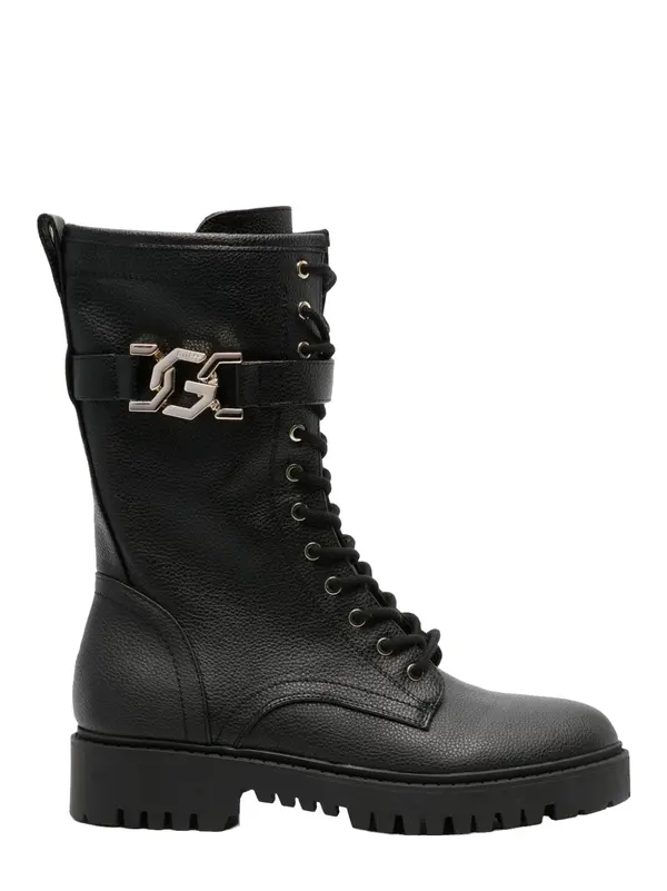 Guess Oriss Logo-plaque Boots - Black