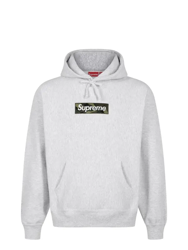 Supreme Box Logo Cotton Hoodie - Grey