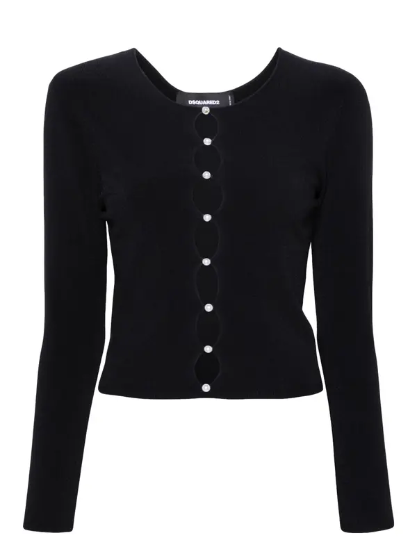 Dsquared2 Pearl-embellished Knit Top - Black