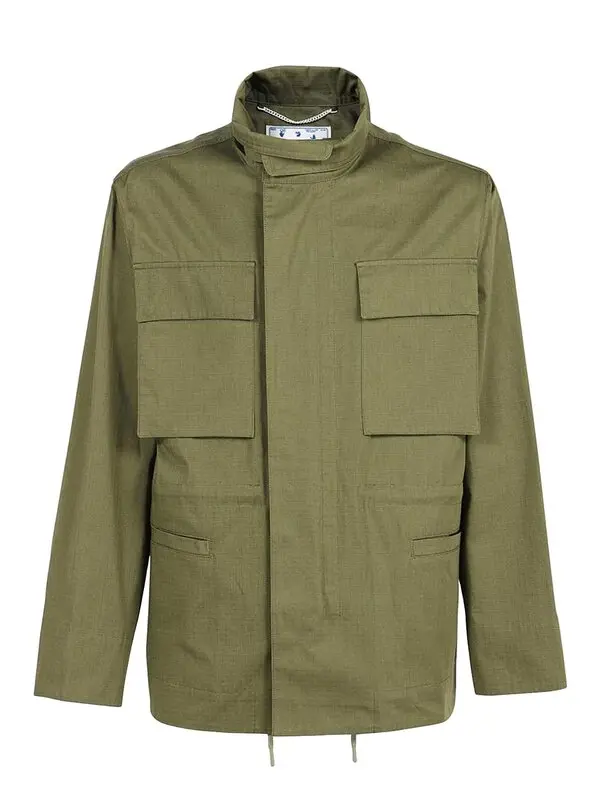 Off-White Arrow Field Cotton Jacket - Green
