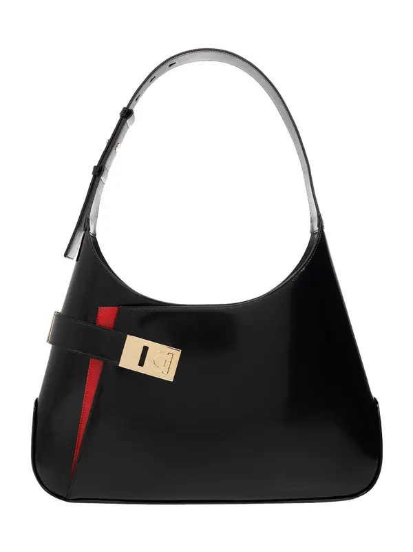 FERRAGAMO Arch Hobo Shoulder Bag - Nero