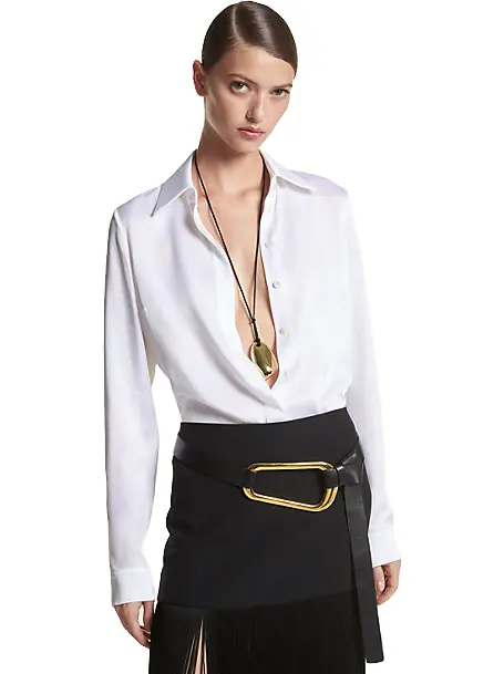 Michael Kors Hansen Charmeuse Shirt - White