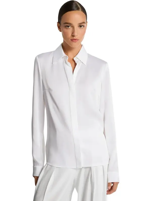 Michael Kors Hansen Charmeuse Shirt - White