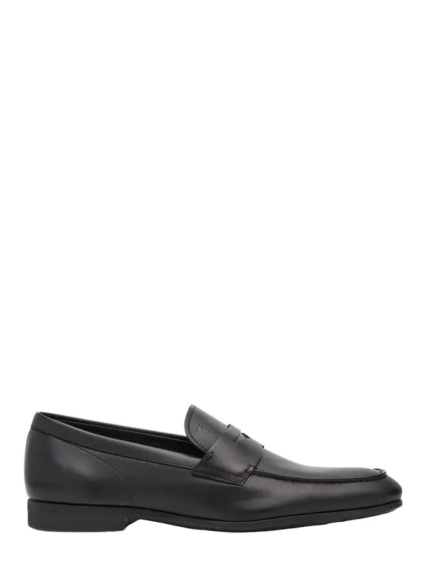 TOD'S Stamped-logo Leather Penny Loafers - Black
