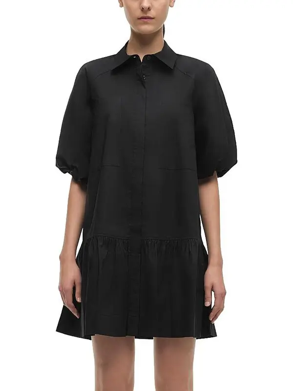 Simkhai Crissy Cotton Poplin Mini Dress - Black