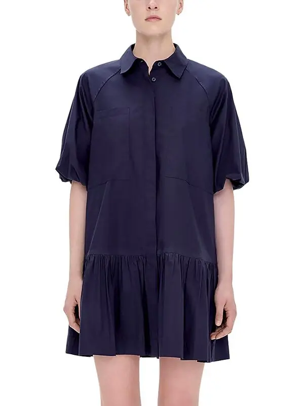 Simkhai Crissy Cotton Poplin Mini Dress - Midnight