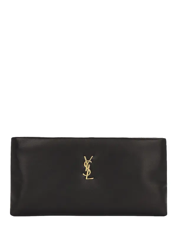 Saint Laurent Calypso Long Zipped Pouch - Noir