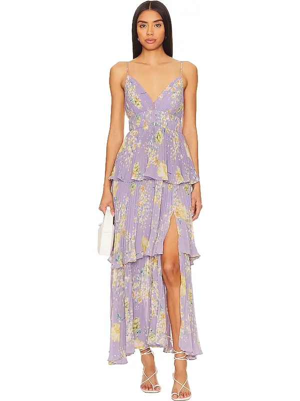 Astr The Label Zaida Dress - Lilac Yellow