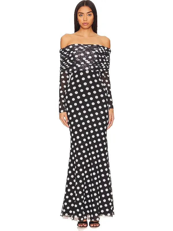 AFRM Thelma Maxi Dress - Diagonal Dot