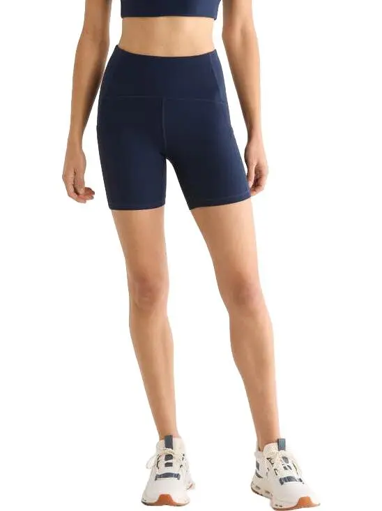 Zella Studio Luxe Pocket Bike Shorts - Navy Sapphire