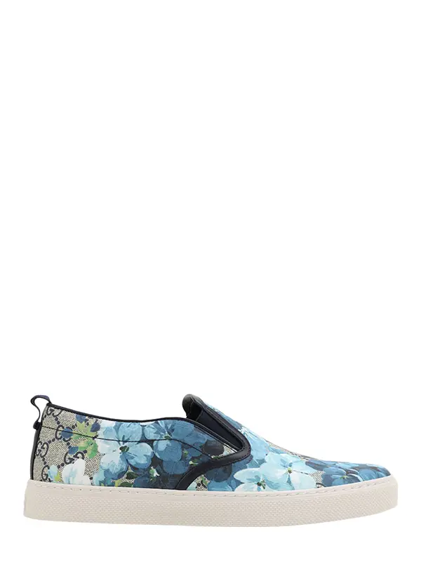 Gucci Gg Supreme Canvas Floral Slip-on - Blue