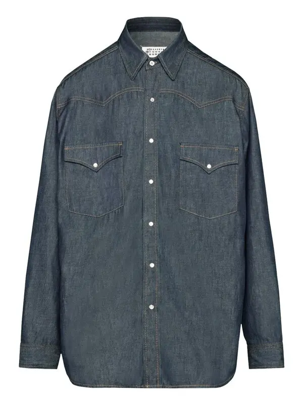MAISON MARGIELA Long-sleeve Denim Shirt - Blue