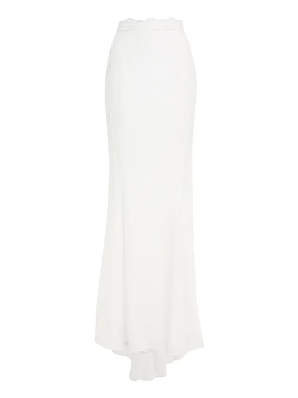 CATHERINE DEANE Maxwell Guipure Lace-trimmed Crepe Maxi Skirt - White