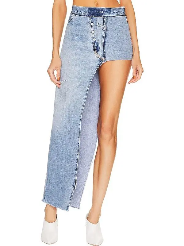 EB DENIM Reinvented Long Denim Skirt - Multi Denim
