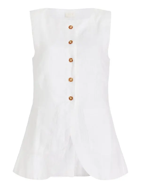 Posse Exclusive Emma Linen Vest - Ivory