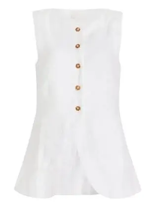 Posse Exclusive Emma Linen Vest - Ivory