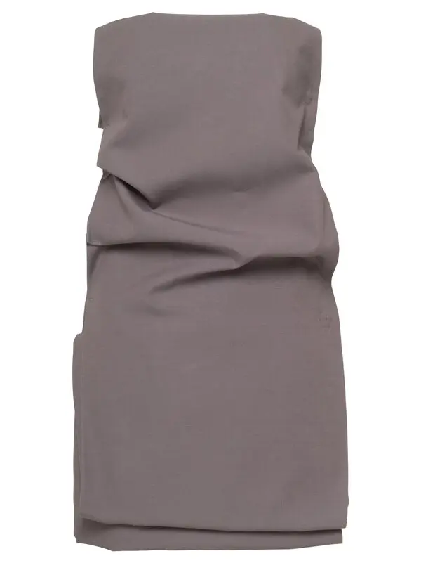 Prada Strapless Gabardine Mini Dress - Grey