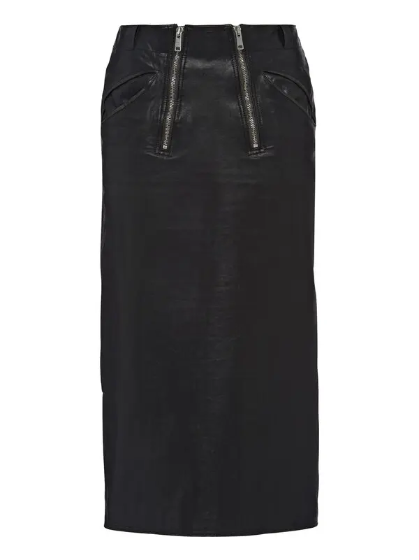 Prada Leather A-line Pencil Skirt - Black