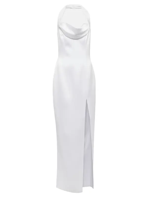 RASARIO Halterneck Gown - White