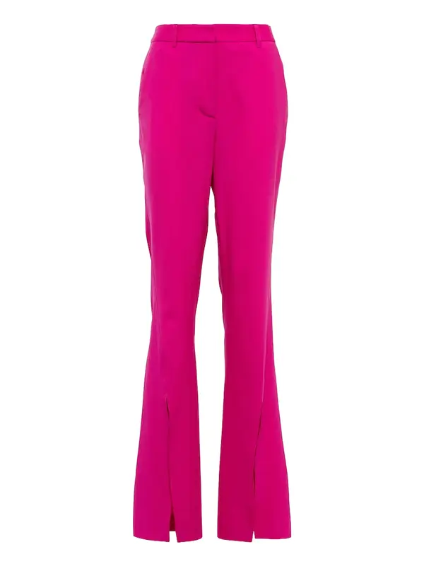 Giuseppe Di Morabito Mid-rise Flared Wool-blend Pants - Pink
