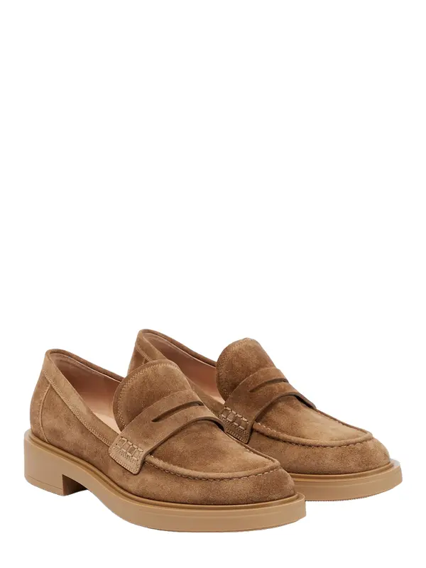 GIANVITO ROSSI Harris Suede Loafers - Brown