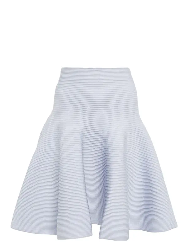 Alaïa Ribbed-knit Miniskirt - Blue