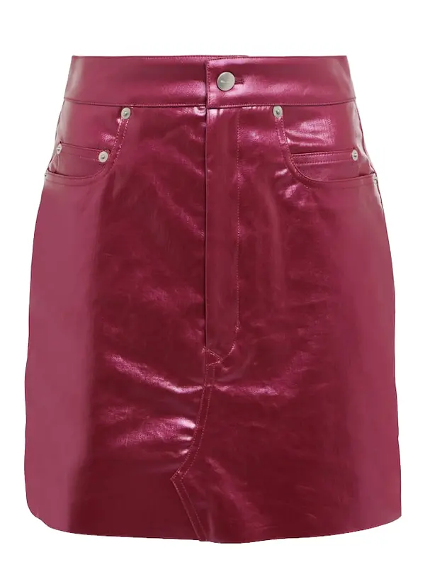 Rick Owens Coated Denim Miniskirt - Pink