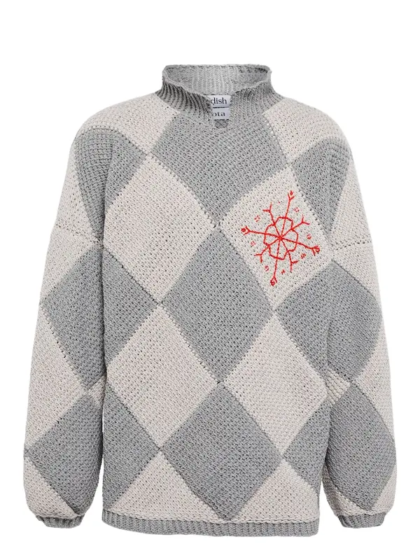 ADISH Embroidered Cotton Sweater - Grey