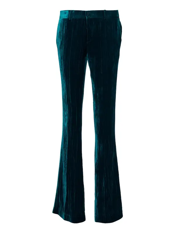 PETAR PETROV Gomez Low-rise Slim Velvet Pants - Blue