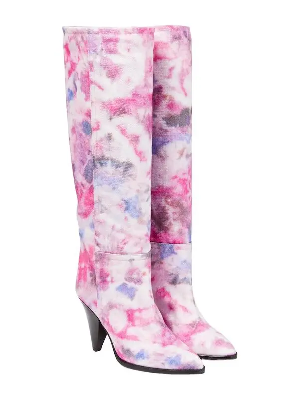 Isabel Marant Étoile Ririo Printed Leather Knee-high Boots - Multicoloured