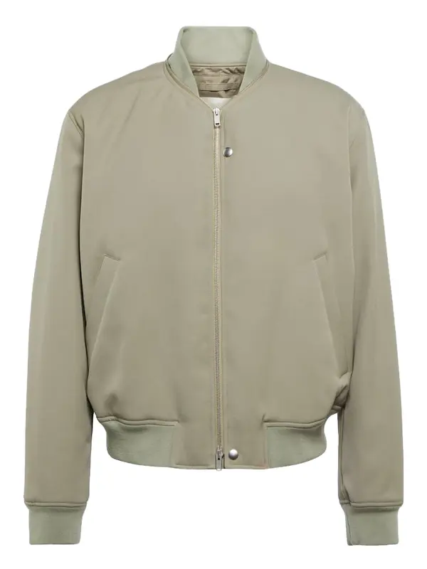 JIL SANDER Wool Gabardine Bomber Jacket - Grey