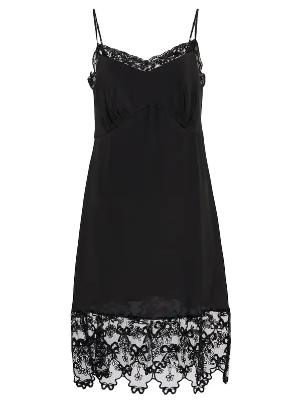 Simone Rocha Lace-trimmed Slip Dress - Black