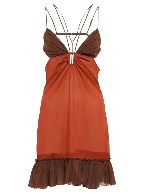 NENSI DOJAKA Cutout Cotton Minidress - Multicoloured