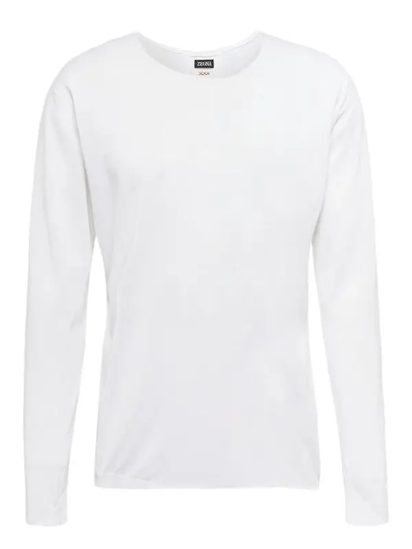 Zegna Crewneck Cotton Top - White
